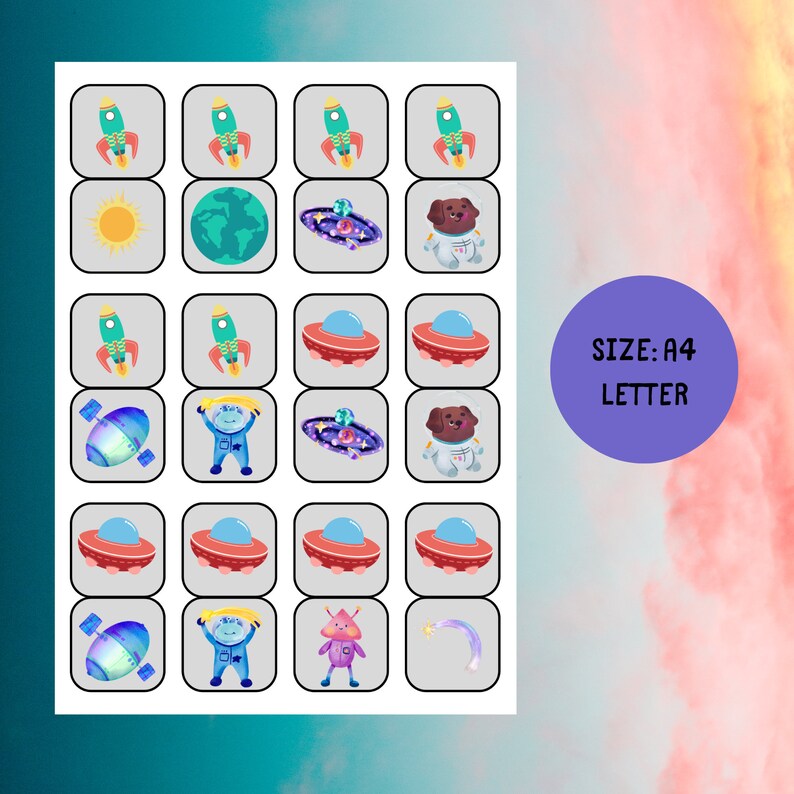 Outer Space Dominoes Printable Games for Kids Family Friends Holiday ...