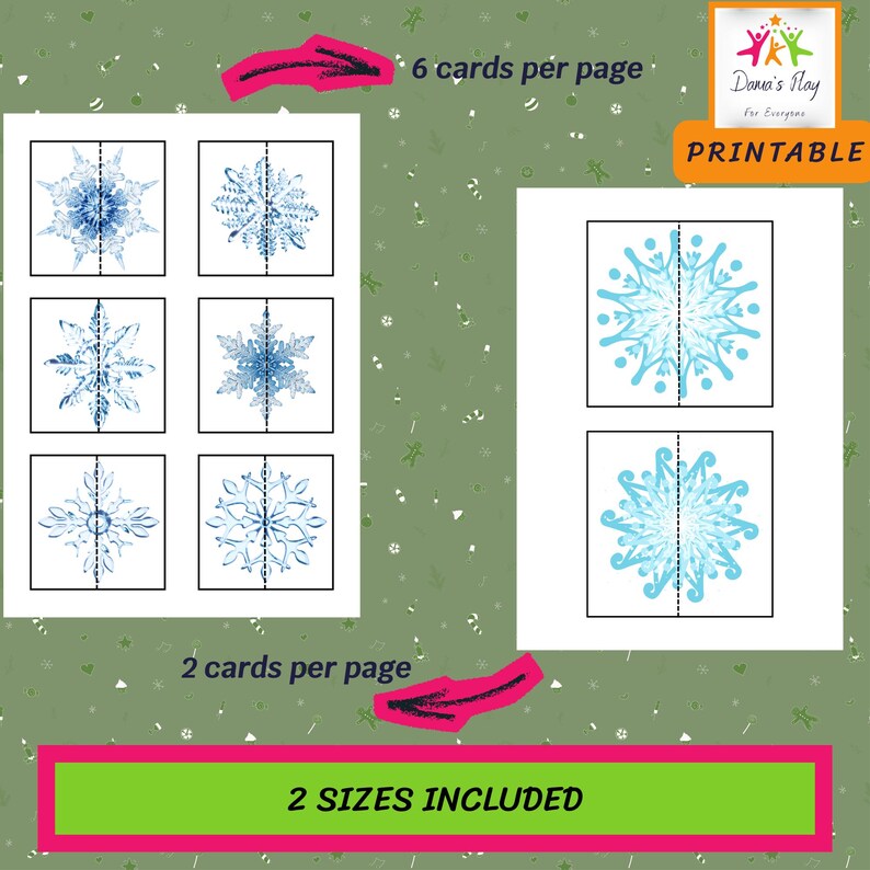 Snowflake Matching Puzzle: Printable Activity PDF & PNG Files - Etsy