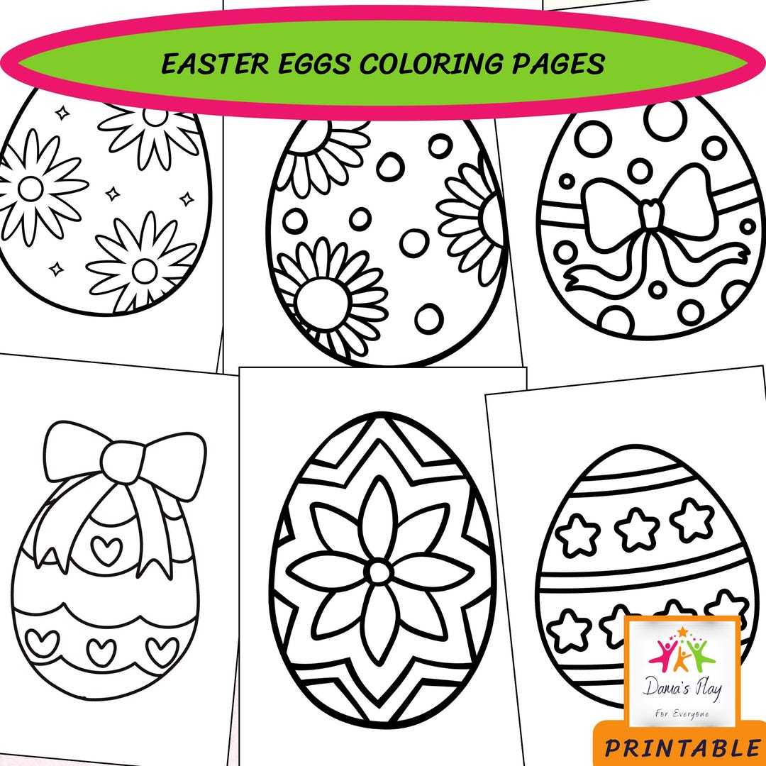 Printable Easter Eggs Coloring Pages - Fun Holiday Activity - Etsy