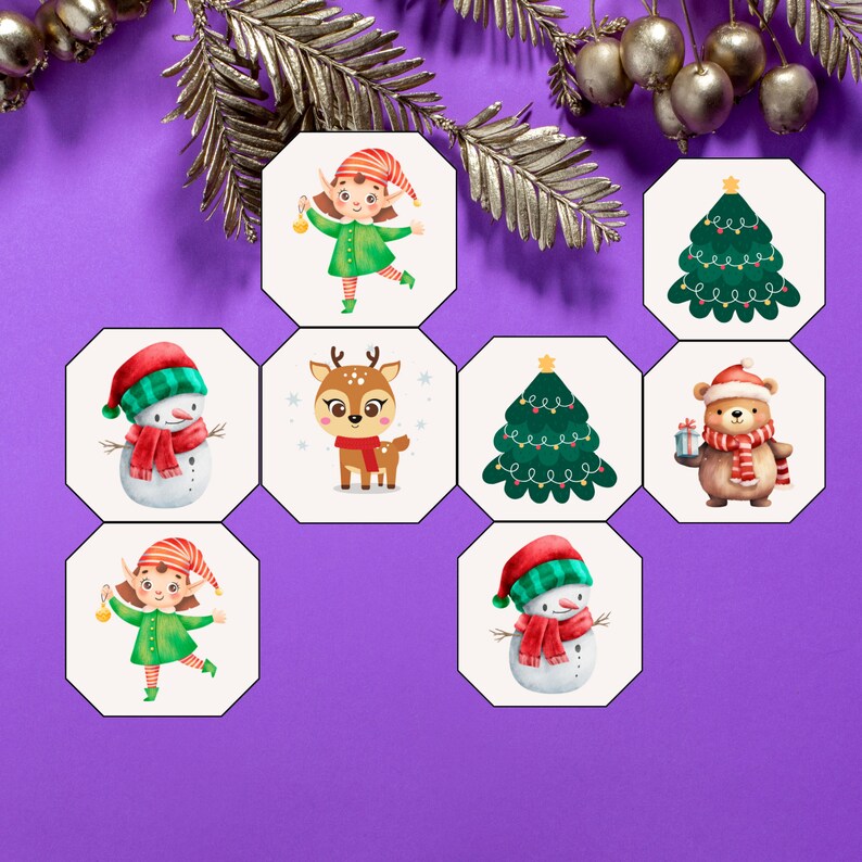 Christmas Domino Cards Games for Kids Family Friends Holiday Activity ...