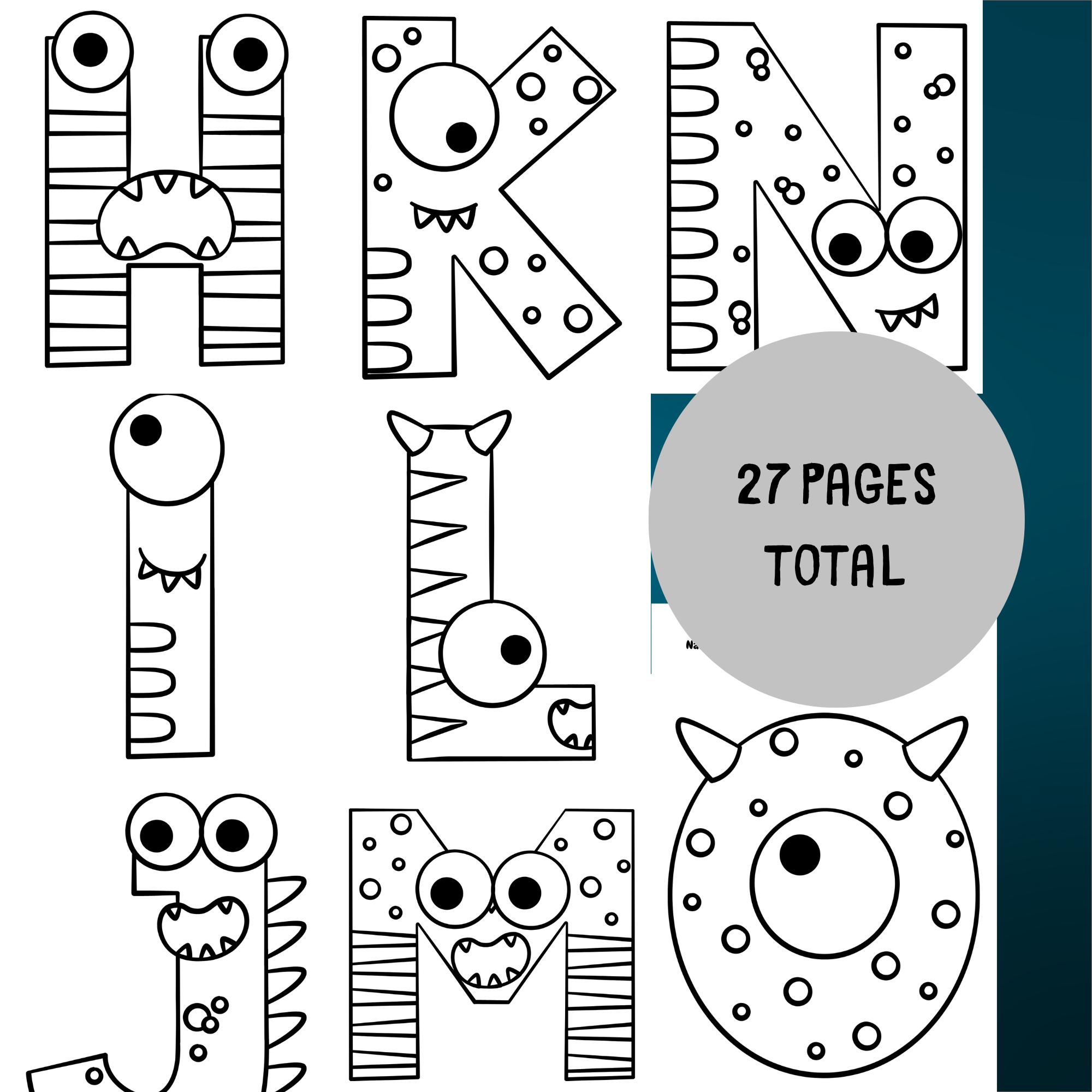 Monster Alphabet Activity Book: Back to School Learning Pack (PDF & PNG ...