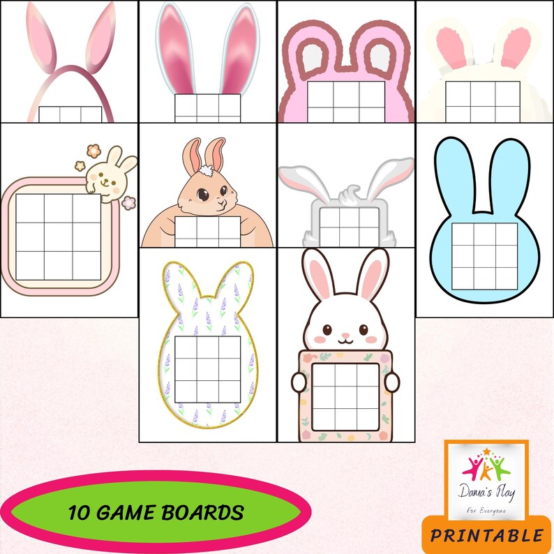 Easter Bunny Tic Tac Toe Game: Printable Spring Activity for Kids - Etsy