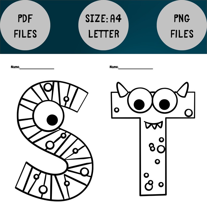 Monster Alphabet Activity Book: Back to School Learning Pack (PDF & PNG ...