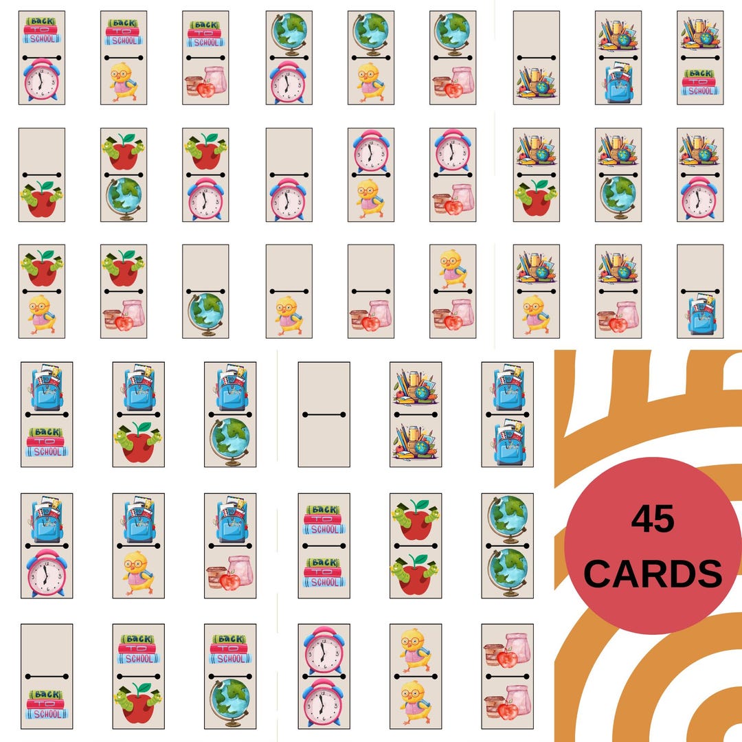 School Dominoes Game: Printable Classroom Activity (PDF Download, PNG ...