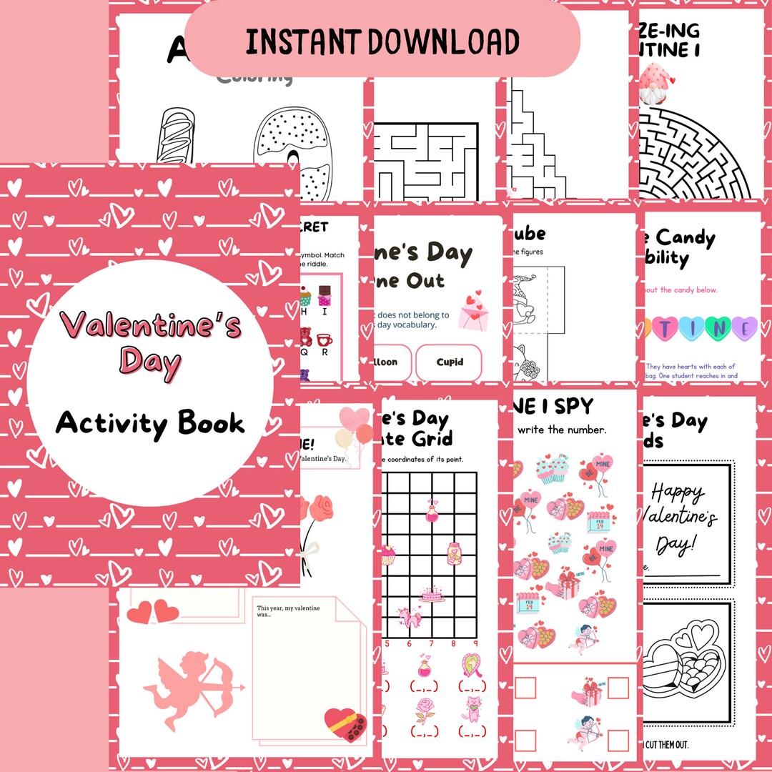 No:3 Valentine's Day Printable Activity Book for Kids Friends Family ...