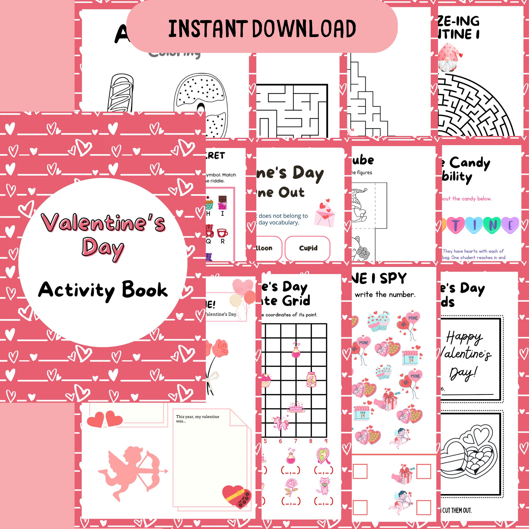 No:3 Valentine's Day Printable Activity Book for Kids Friends Family ...