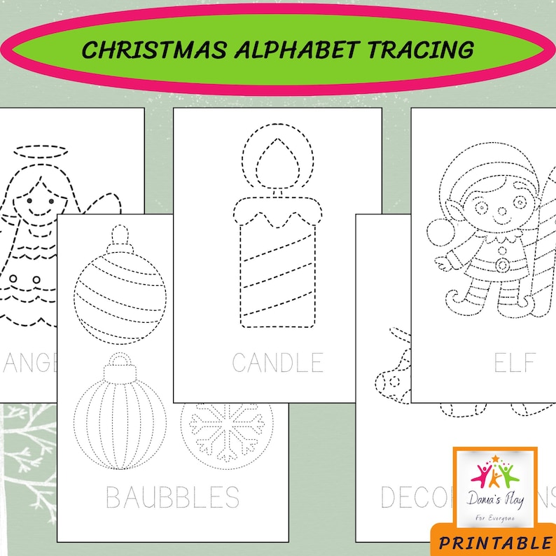Printable Christmas Tracing - Coloring Book 1 Digital Download PDF ...