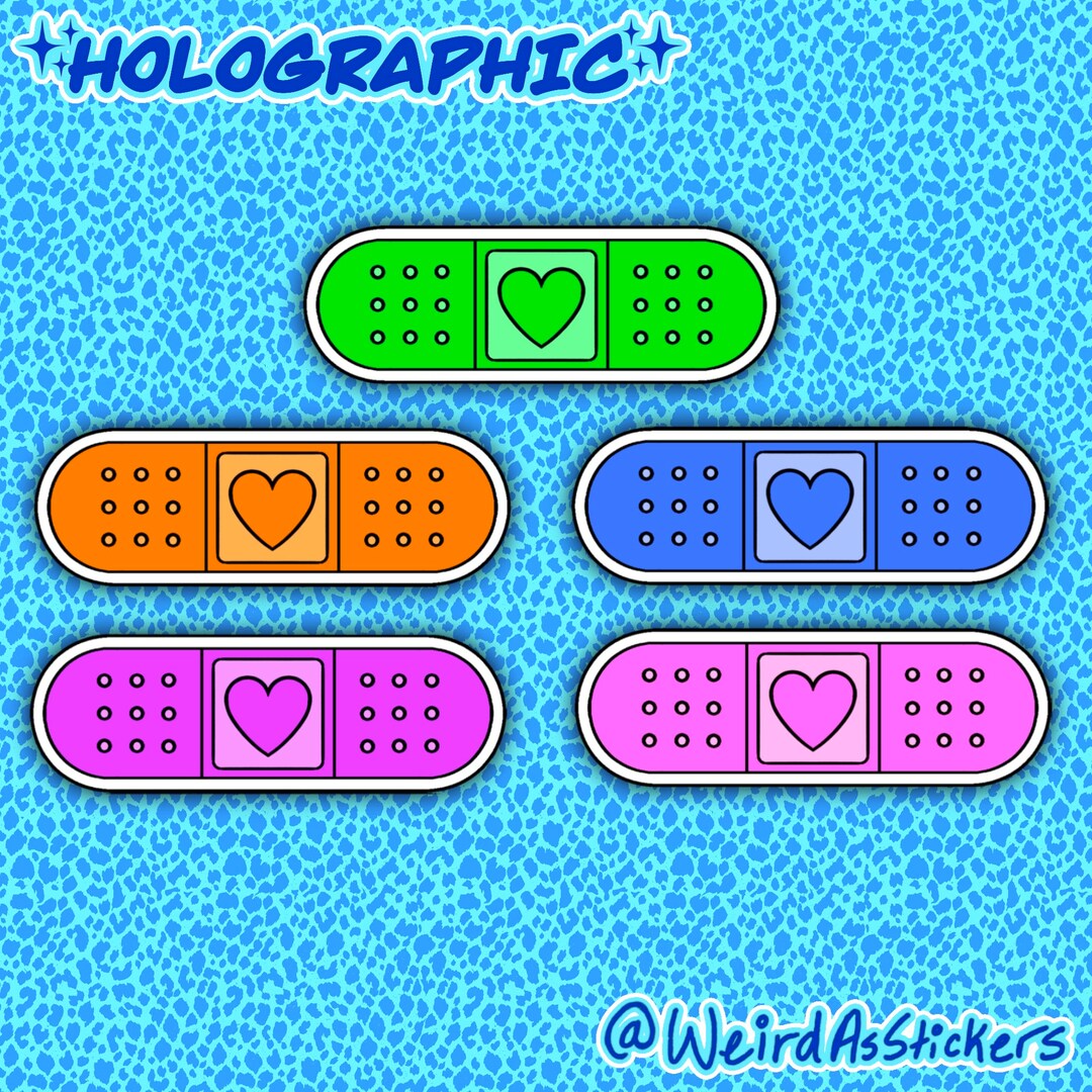 Cute Band-aid Sticker Set Cute Heart Band-aid Sticker 5 Pack Waterproof ...