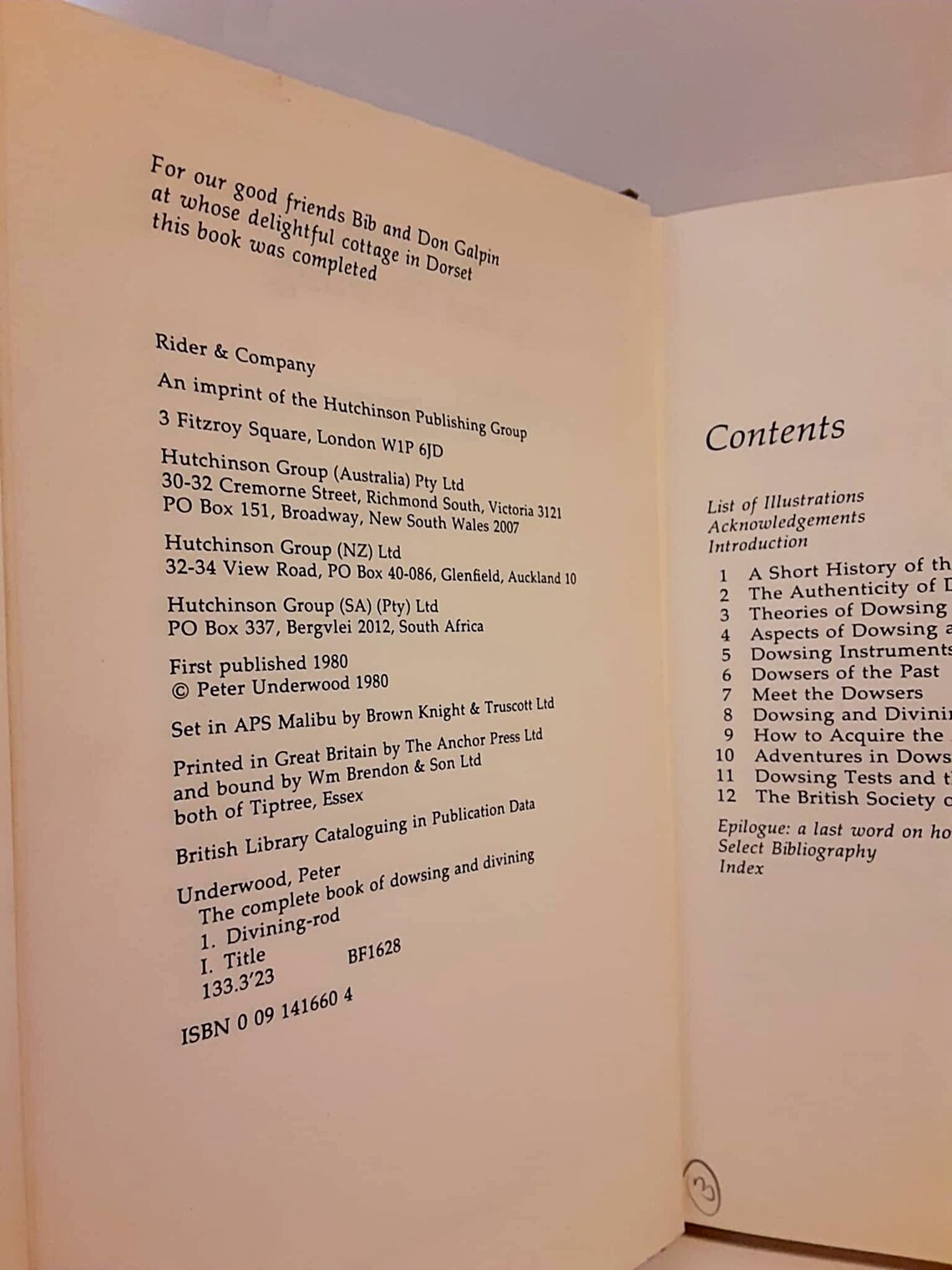 The Complete Book of Dowsing & Divining by Peter Underwood 1980 - Etsy