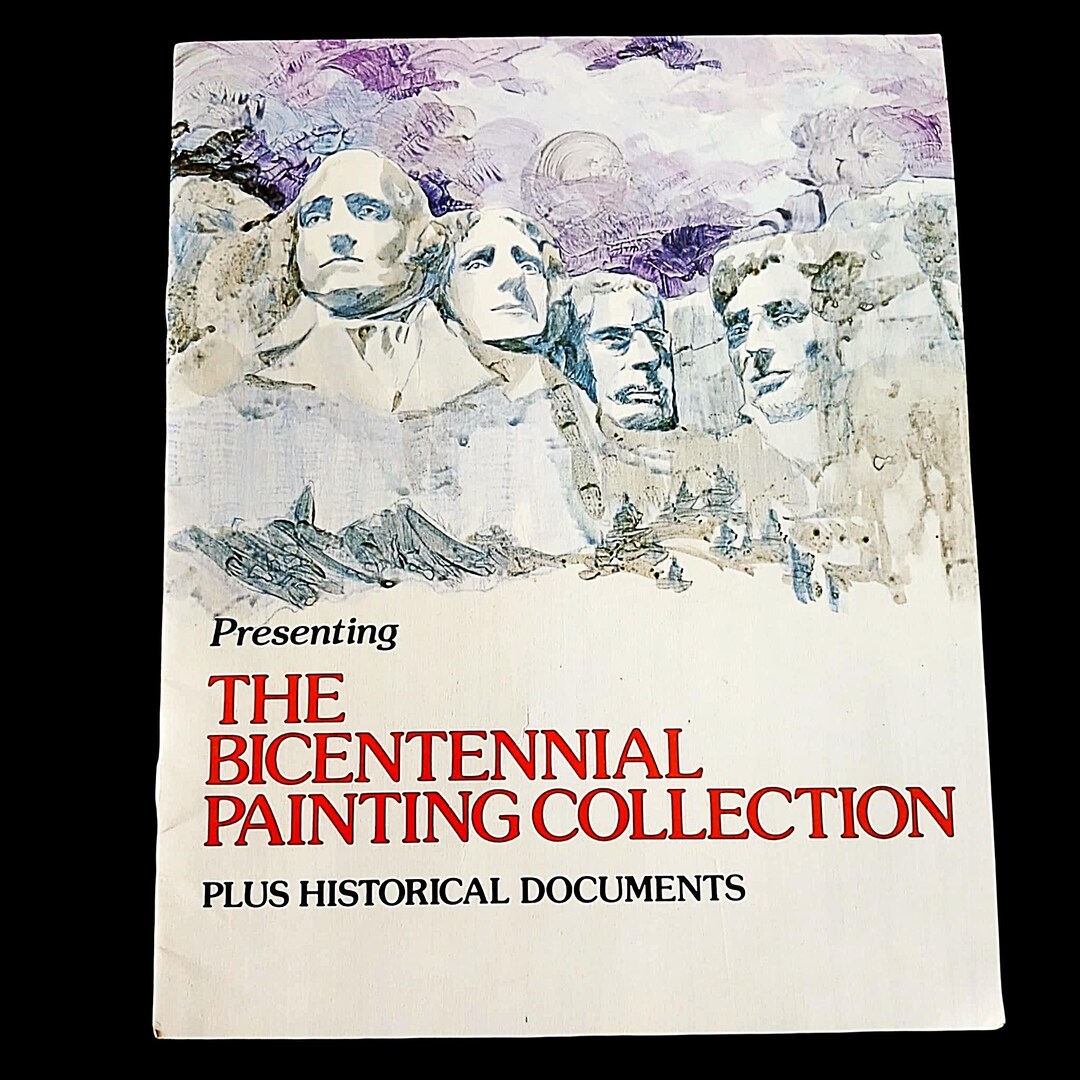 Rare Vintage Bicentennial Painting Historical Documents Book US History ...