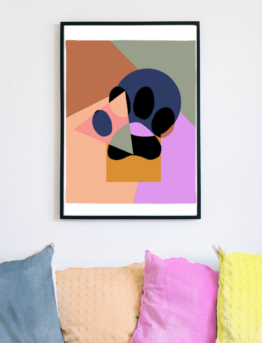 Abstract Paw Print, Eclectic Decor, Multiple Sizes, Cat Lover Gift - Etsy