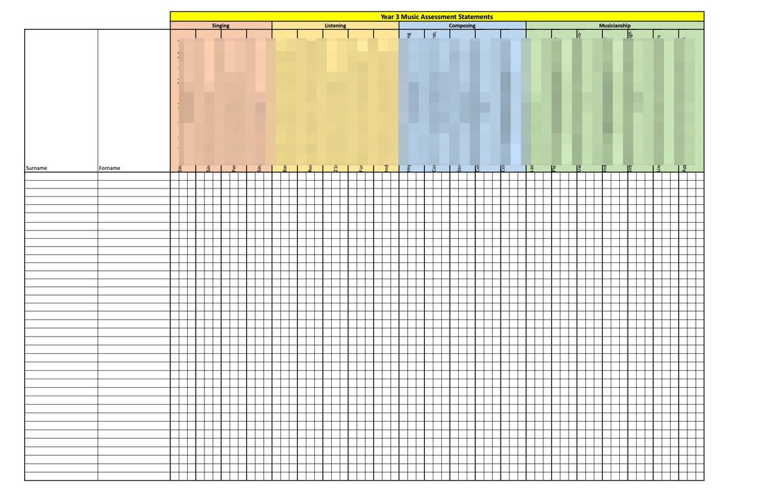 Music Assessment Spreadsheet - Etsy