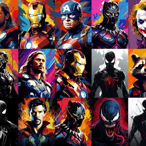 21 Superheros Digital Posters - Etsy