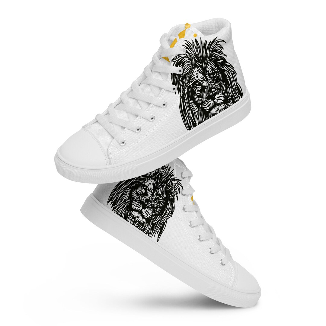 King High Tops for Men, Canvas Shoes for Men, Black Custom Sneakers ...