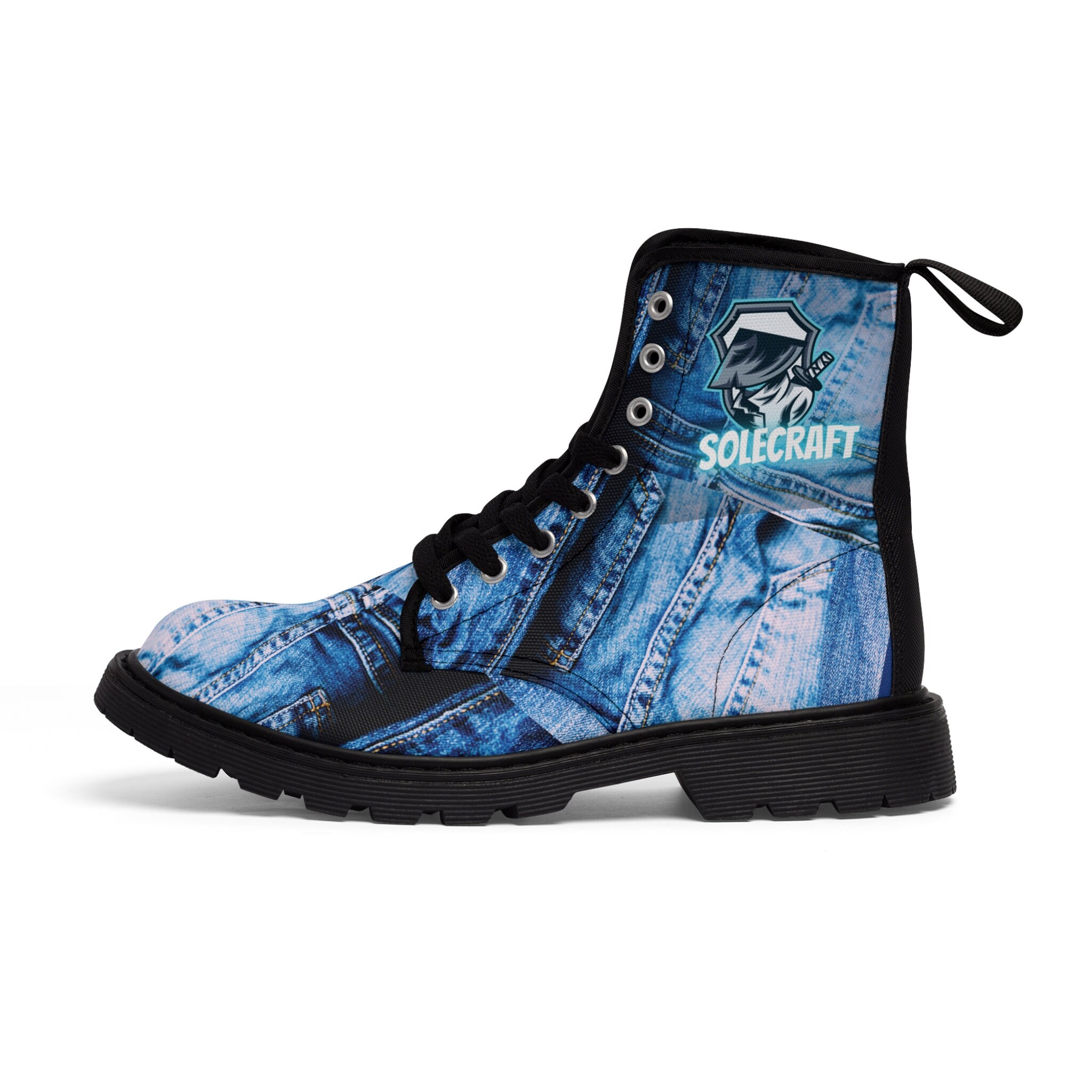 Vintage Boots With Stylish Jeans Design, Gift for Men, Men's Canvas ...