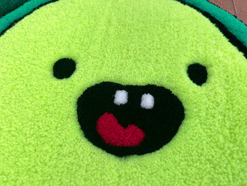 Waving Avocado & "hello!" Speech Bubble Tufted Rug SET | Hypoallergenic ...