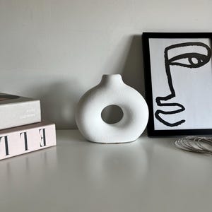 Vase Doughnut Shaped Stylish White and Black to Contrast With Your ...