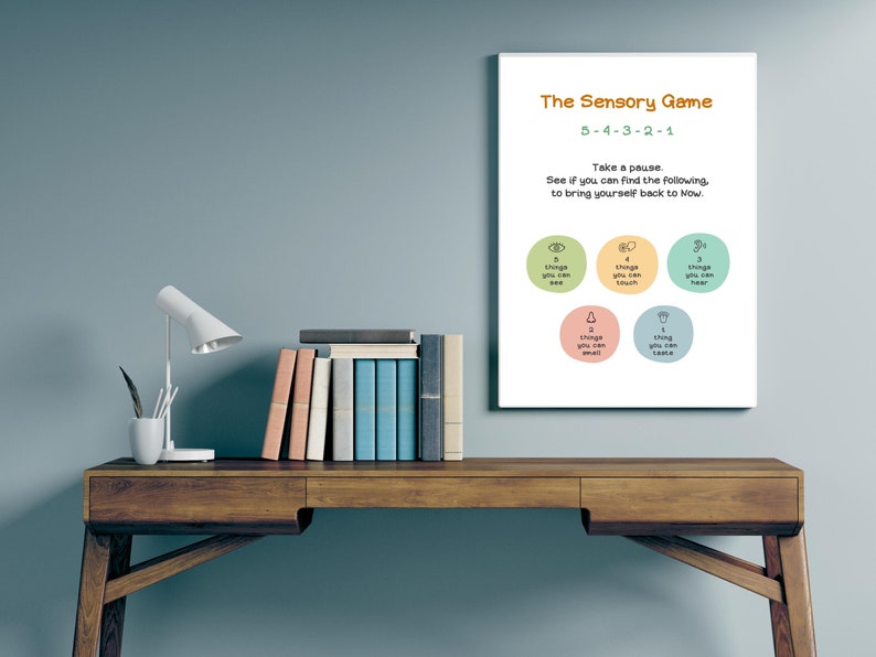 The Sensory Game - Mindfulness Poster | School, Home, Office Wall ...