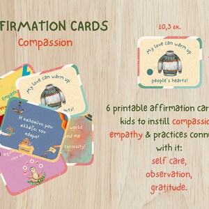 Compassion 6 Printable Affirmation Cards for Kids - Etsy