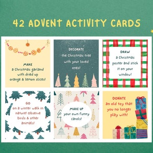 42 Advent Activity Cards for Kids Advent Calendar Christmas Activities ...