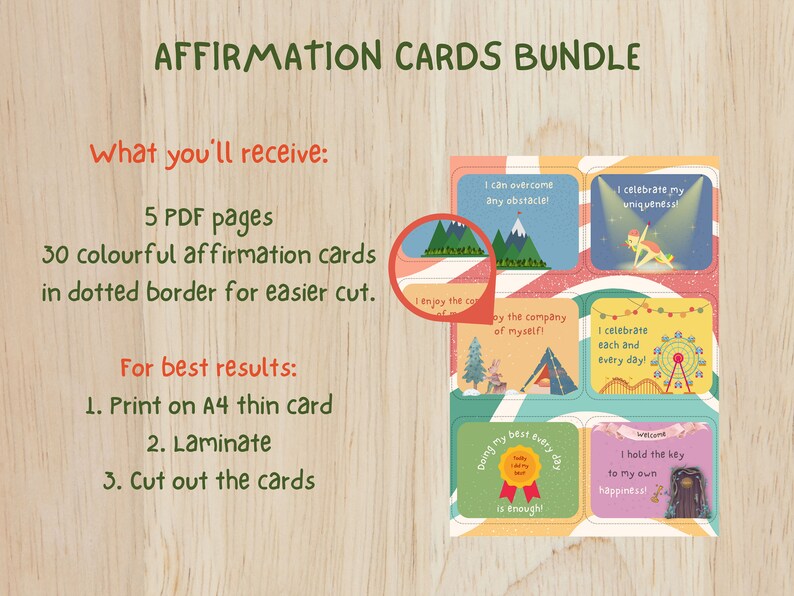 Bundle | 30 Printable Affirmation Cards for Kids - Etsy