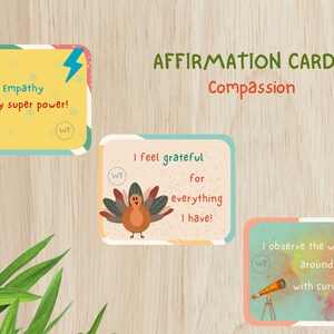 Compassion 6 Printable Affirmation Cards for Kids - Etsy