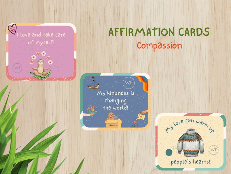 Compassion 6 Printable Affirmation Cards for Kids - Etsy