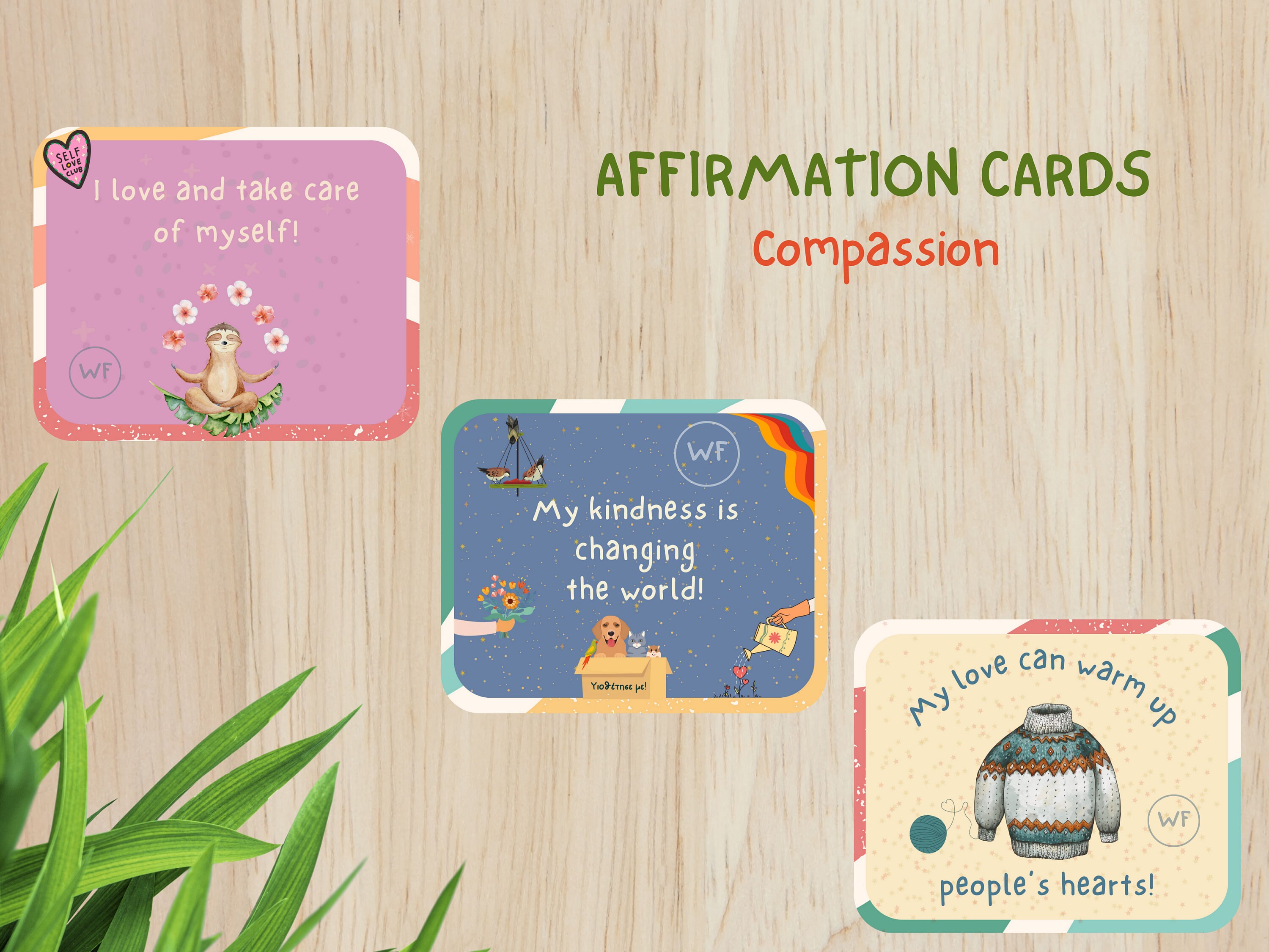 Compassion 6 Printable Affirmation Cards for Kids - Etsy