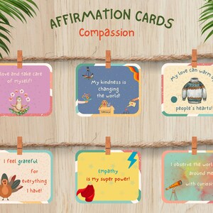 Compassion 6 Printable Affirmation Cards for Kids - Etsy