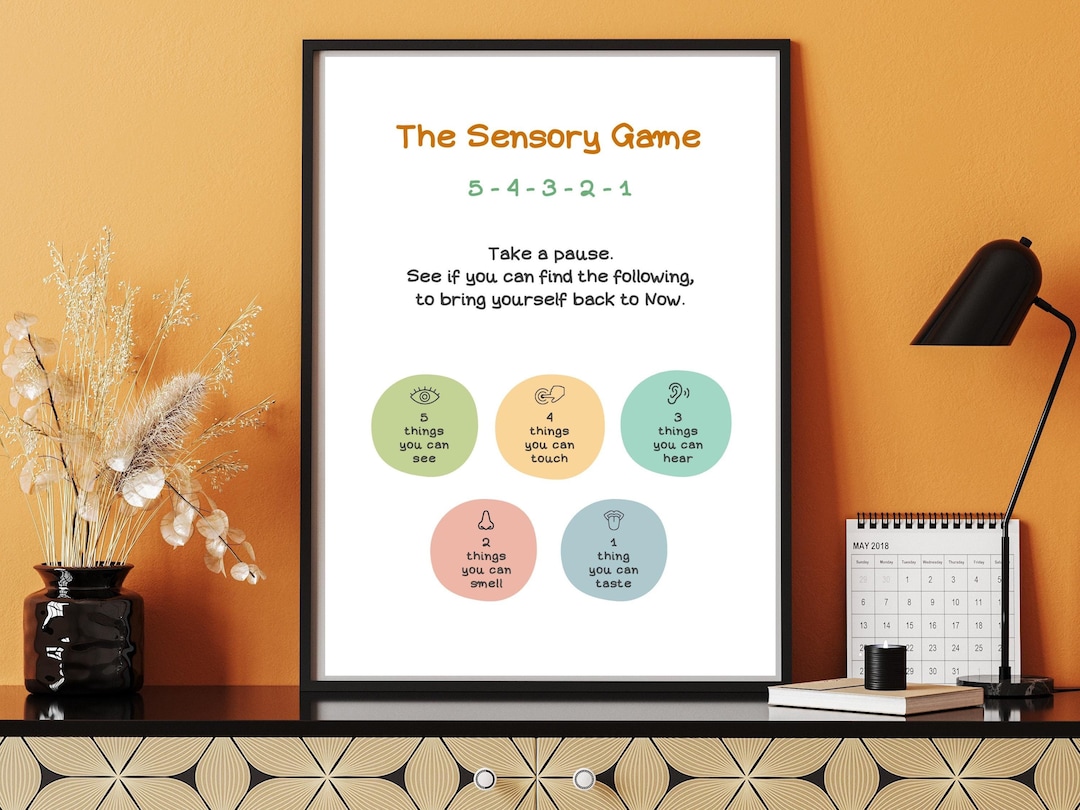 The Sensory Game - Mindfulness Poster | School, Home, Office Wall ...