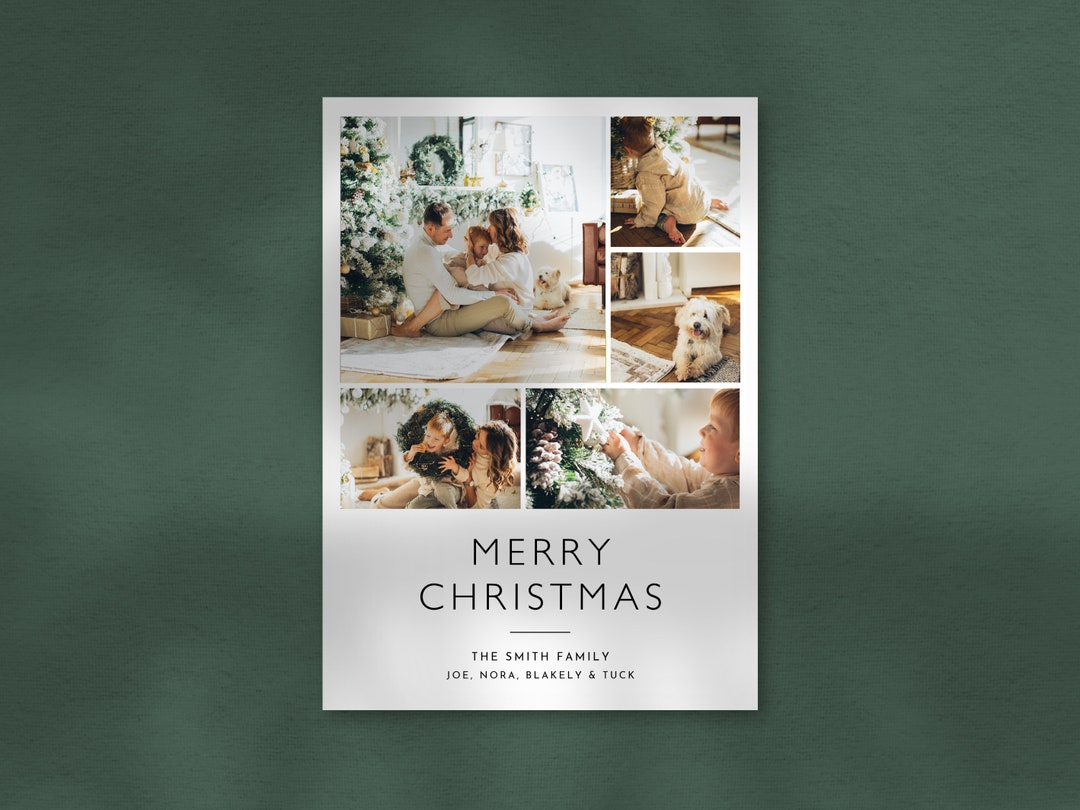 Editable Christmas Card, Canva Printable Customizable Family Holiday ...