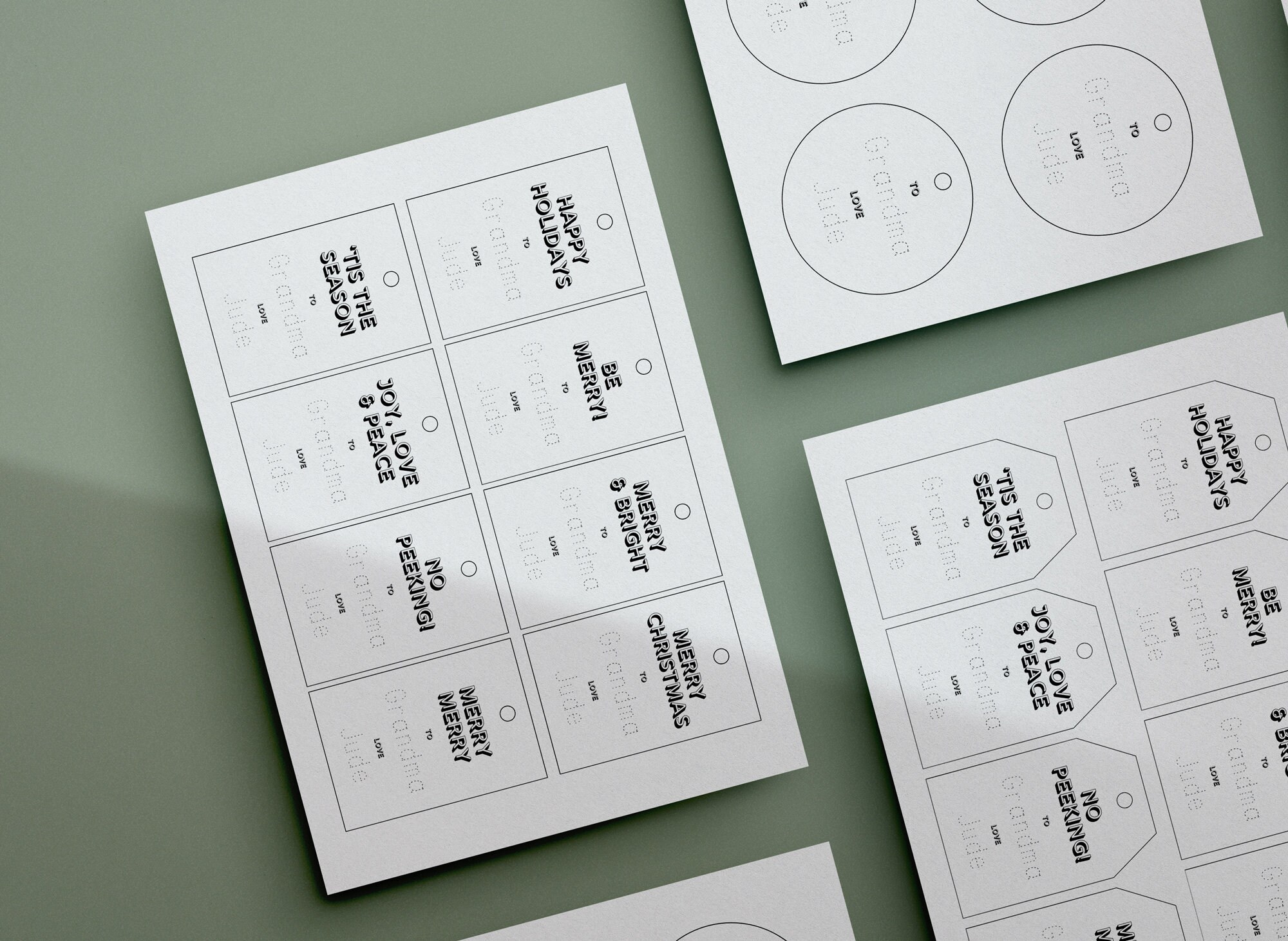 Editable Holiday Gift Tag, Custom Name Tracing Practice, Printable ...