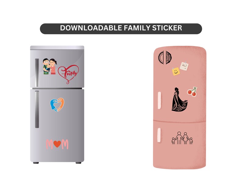 Family Sticker Bundle, Family Love Sticker Bundle, PDF and PNG Sticker ...