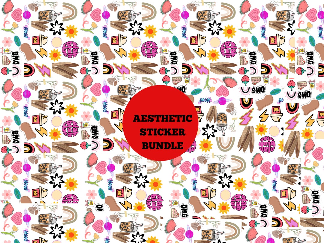 Aesthetic Sticker Bundle, Digital Sticker Bundle, Printable and ...