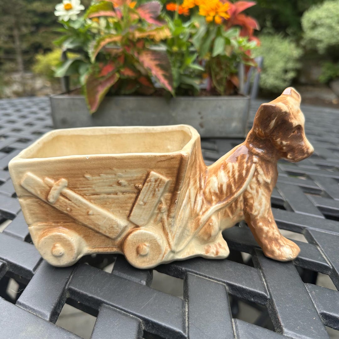 Vintage Mccoy Dog and Cart Planter, Wagon, Circa 1950’s, Made in USA - Etsy