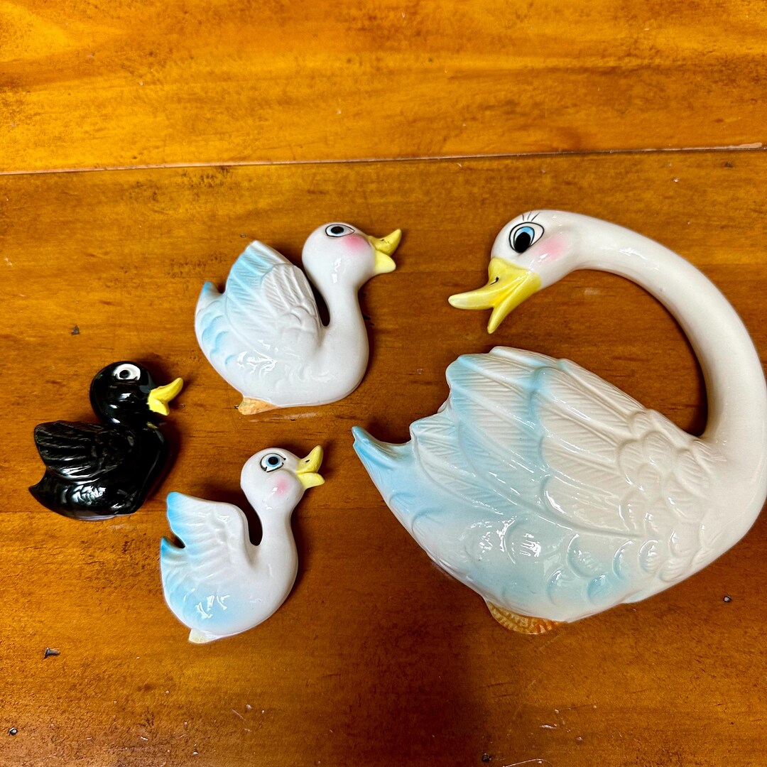 RARE Vintage Enesco Ugly Duckling Family Ceramic Wall Plaques, Ceramic ...