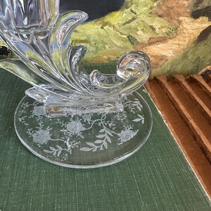 Pair of Vintage 1940s Fostoria Baroque Cornucopia Flame Stem Clear ...