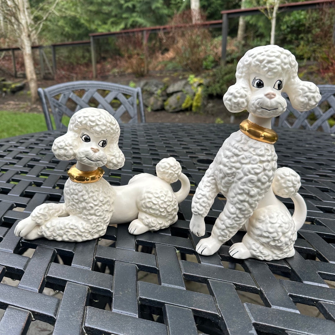 Pair of Vintage Atlantic Mold Mid Century French Ceramic Poodles, off ...