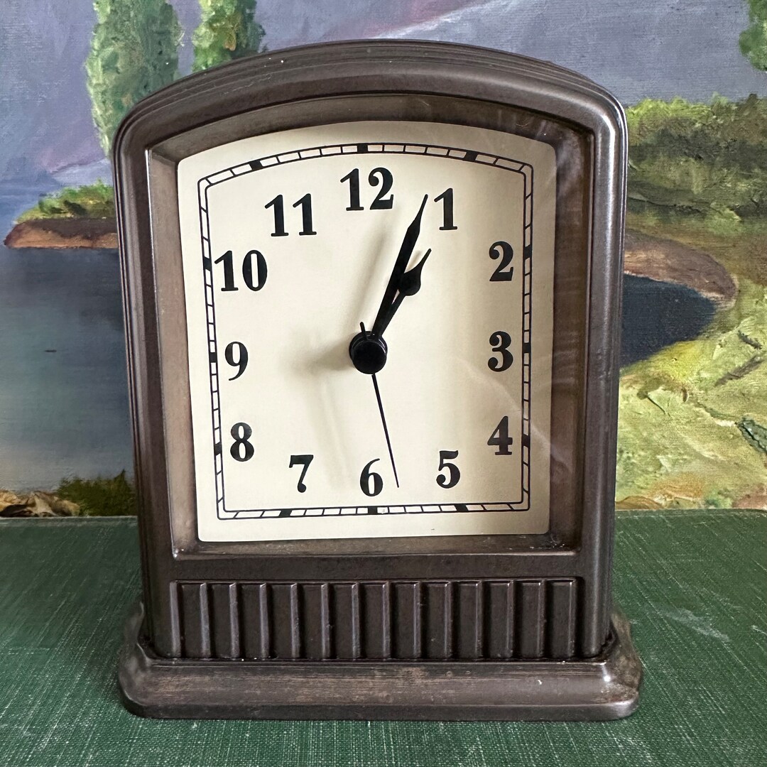 Vintage Reproduction Heavy Antique Bronze Color Art Deco Style Clock - Etsy