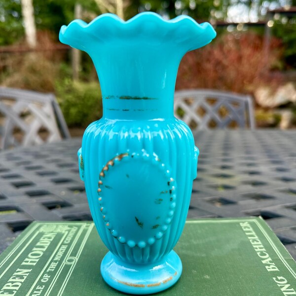 Turquoise Milk Glass - Etsy