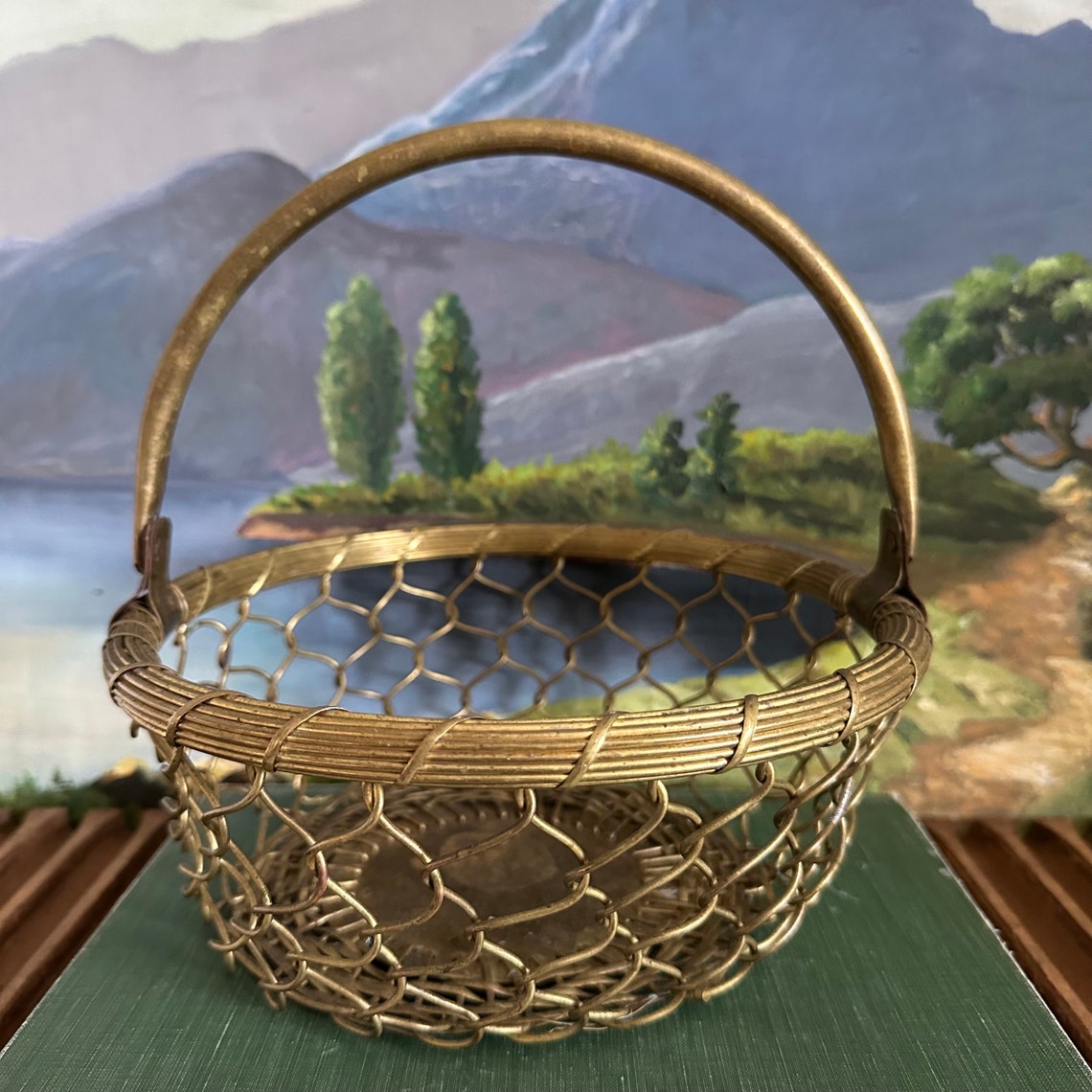 Vintage Heavy Brass Wire Basket, Made in India - Etsy