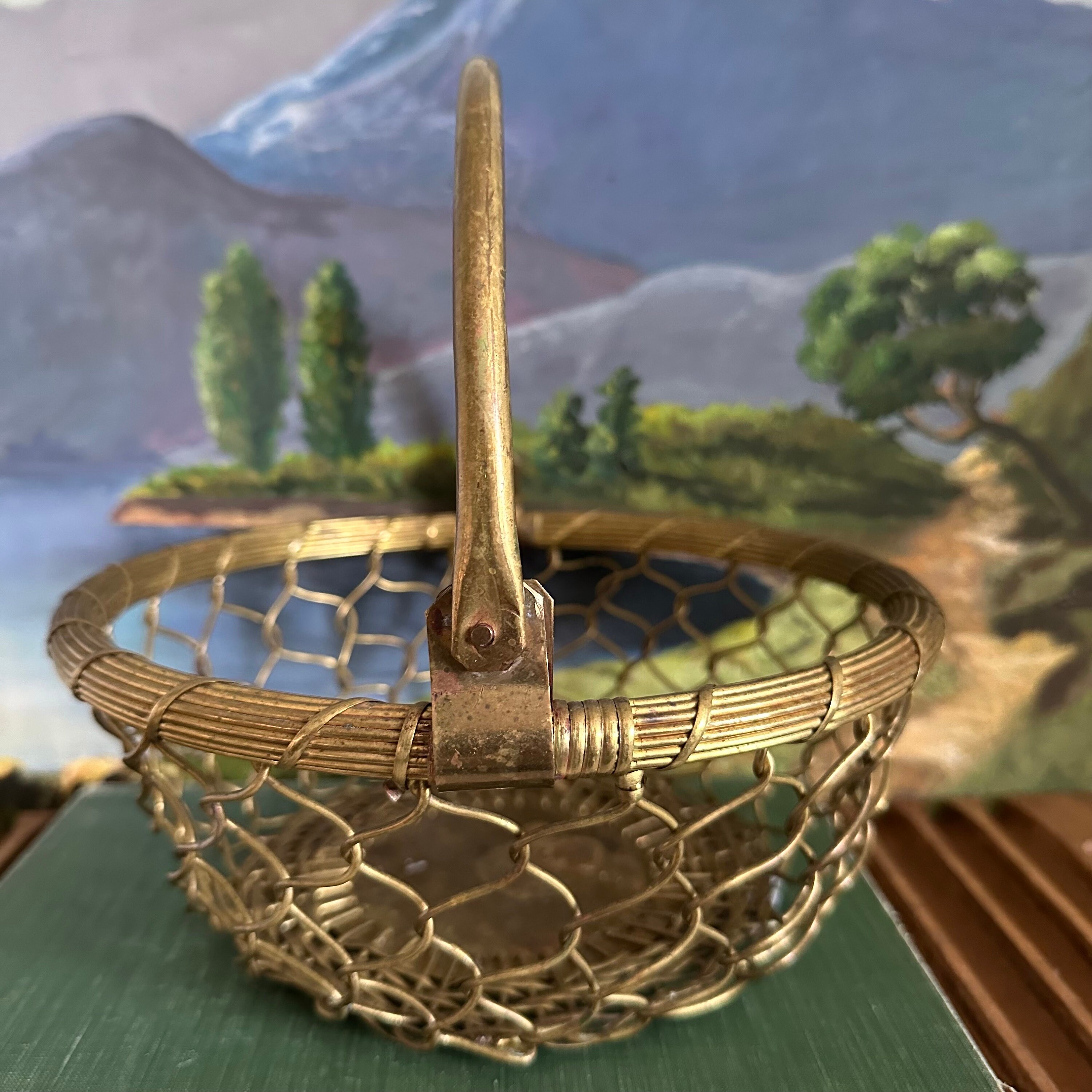 Vintage Heavy Brass Wire Basket, Made in India - Etsy