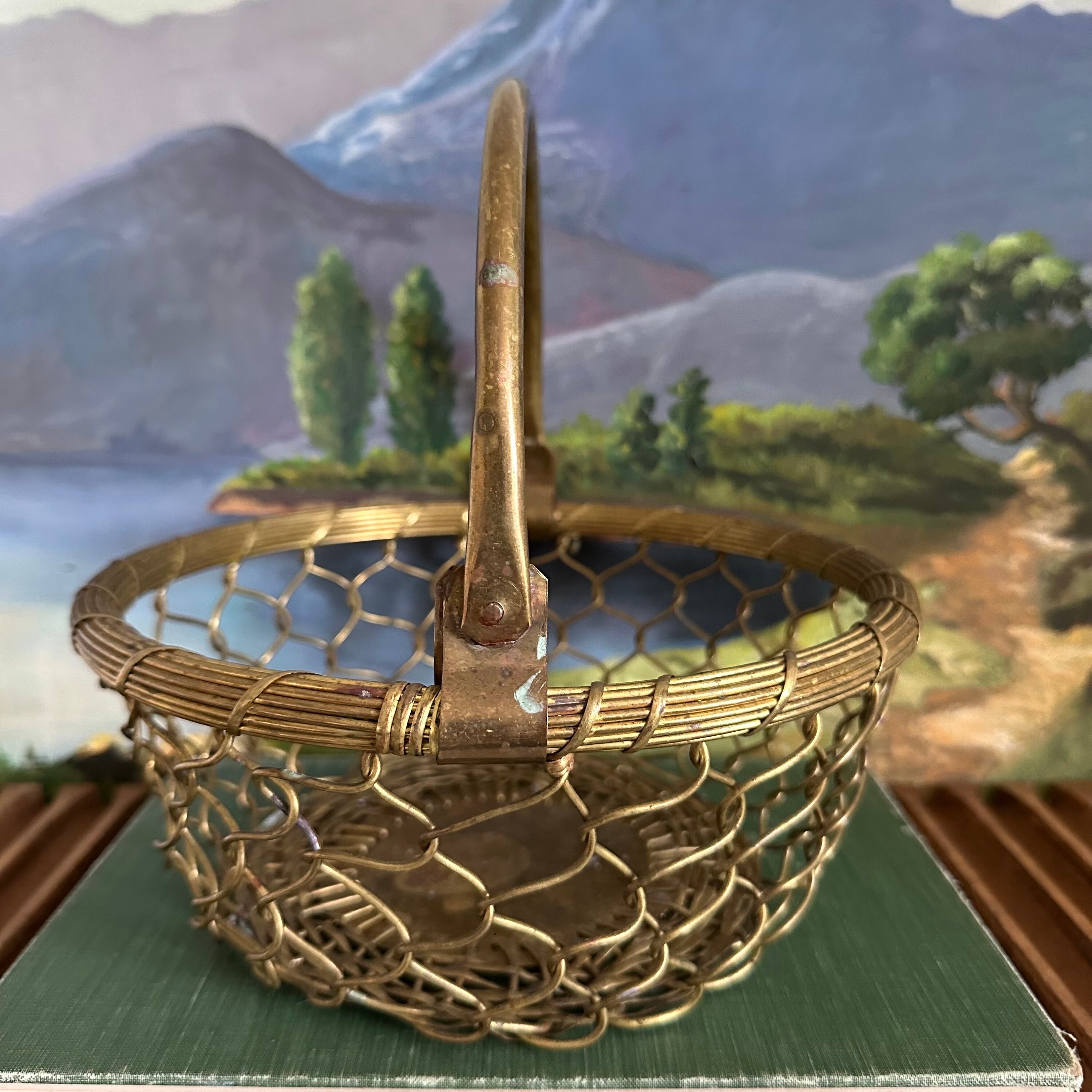 Vintage Heavy Brass Wire Basket, Made in India - Etsy