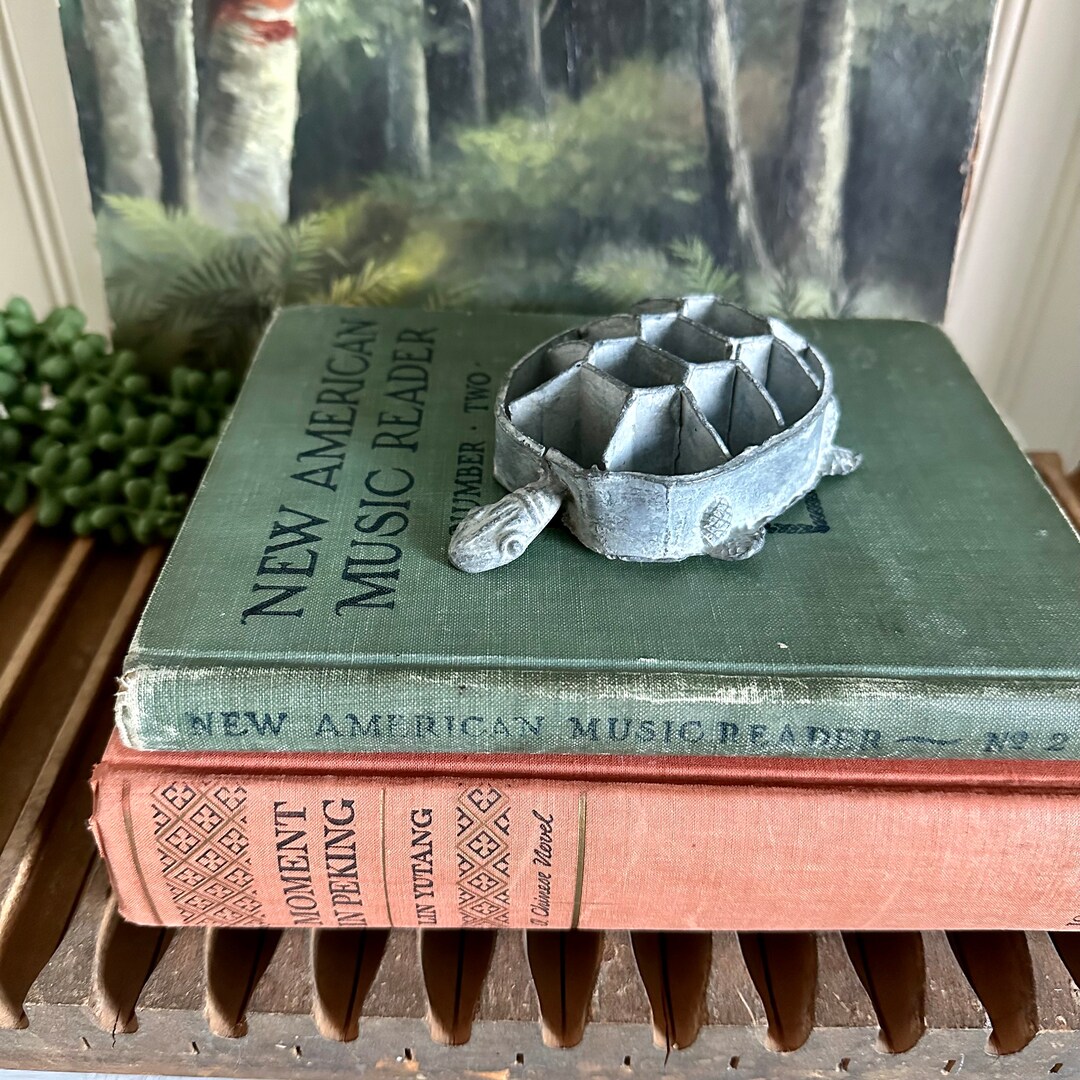 Vintage Japanese Metal Turtle Flower Frog Ikebana Kenzen - Etsy