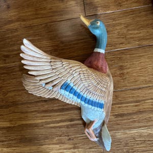 Vintage Set of 3 Ceramic Plaster Mallard Ducks Wall Hanging by the ...