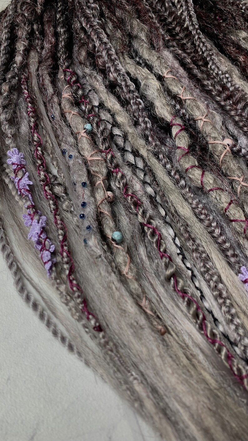Natural Dreadlocks Black Gray Adorned Dreadlocks Boho De(double End) - Etsy
