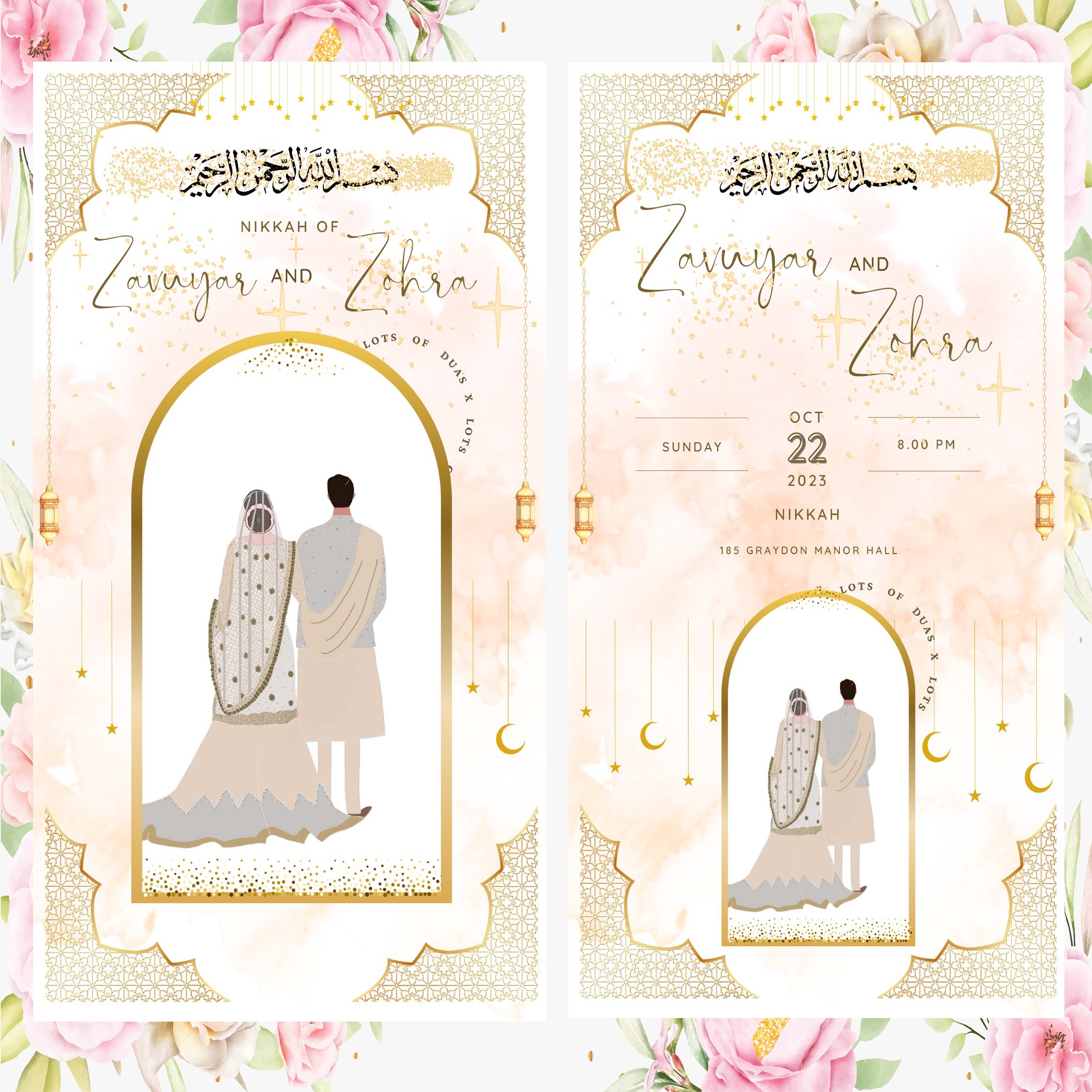Nikkah Invitations Digital Muslim Wedding Cards Muslim - Etsy