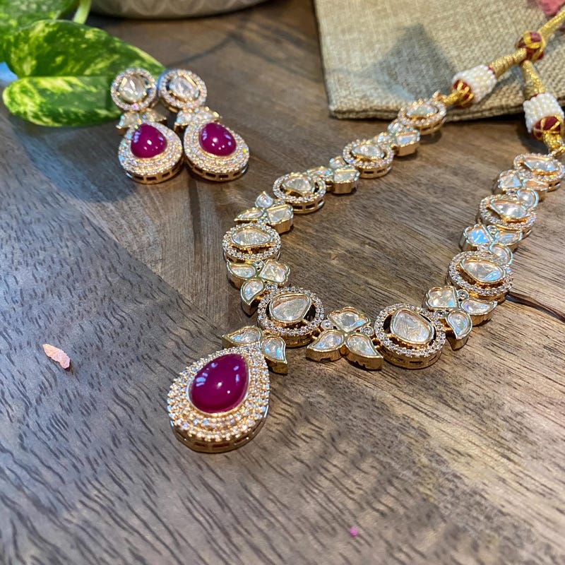 Indian Ruby Necklace - Etsy