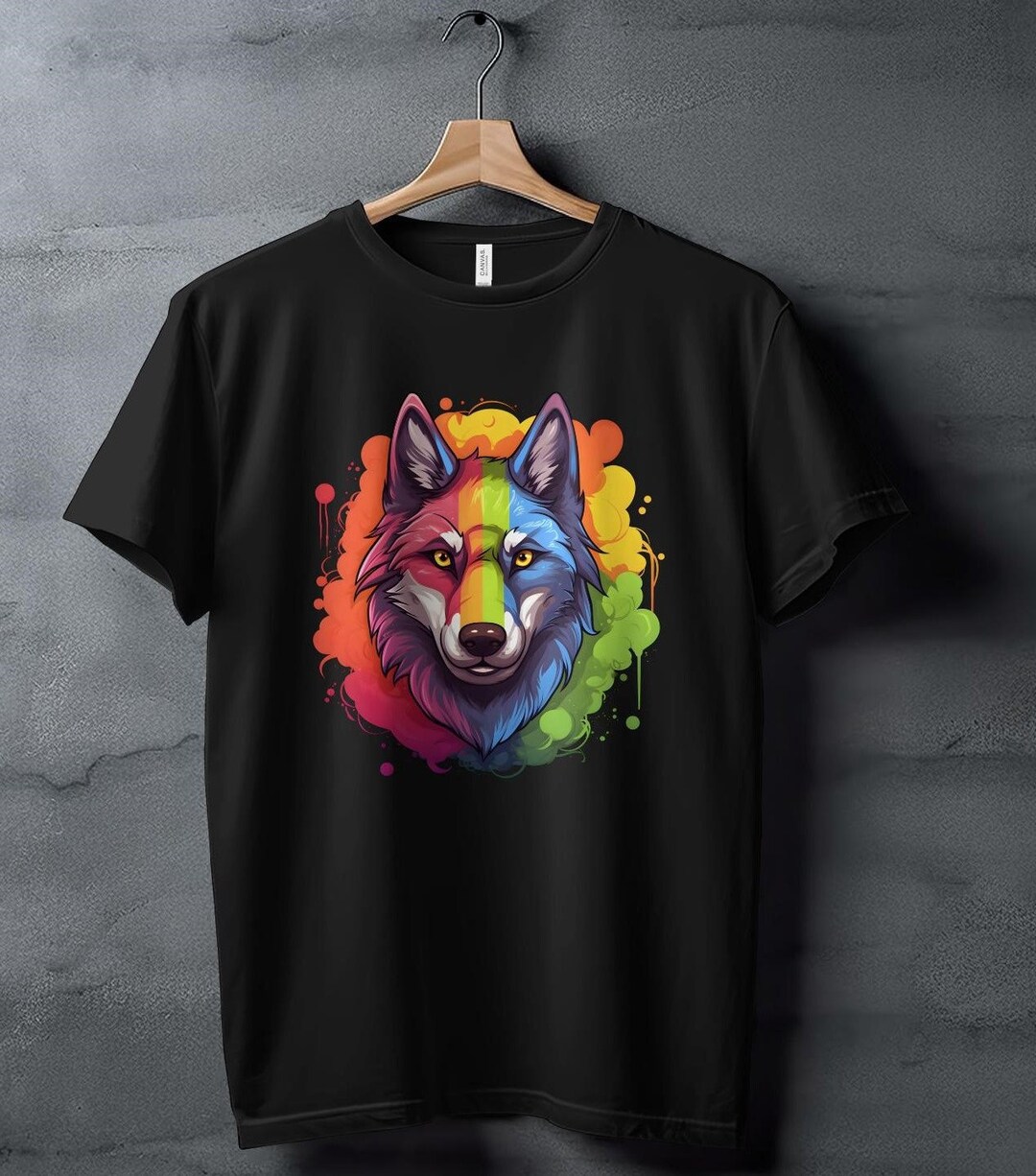 Pride Wolf LGBTQ+ T-shirt Pride Unisex Top Mens Adult Tee Shirt for ...