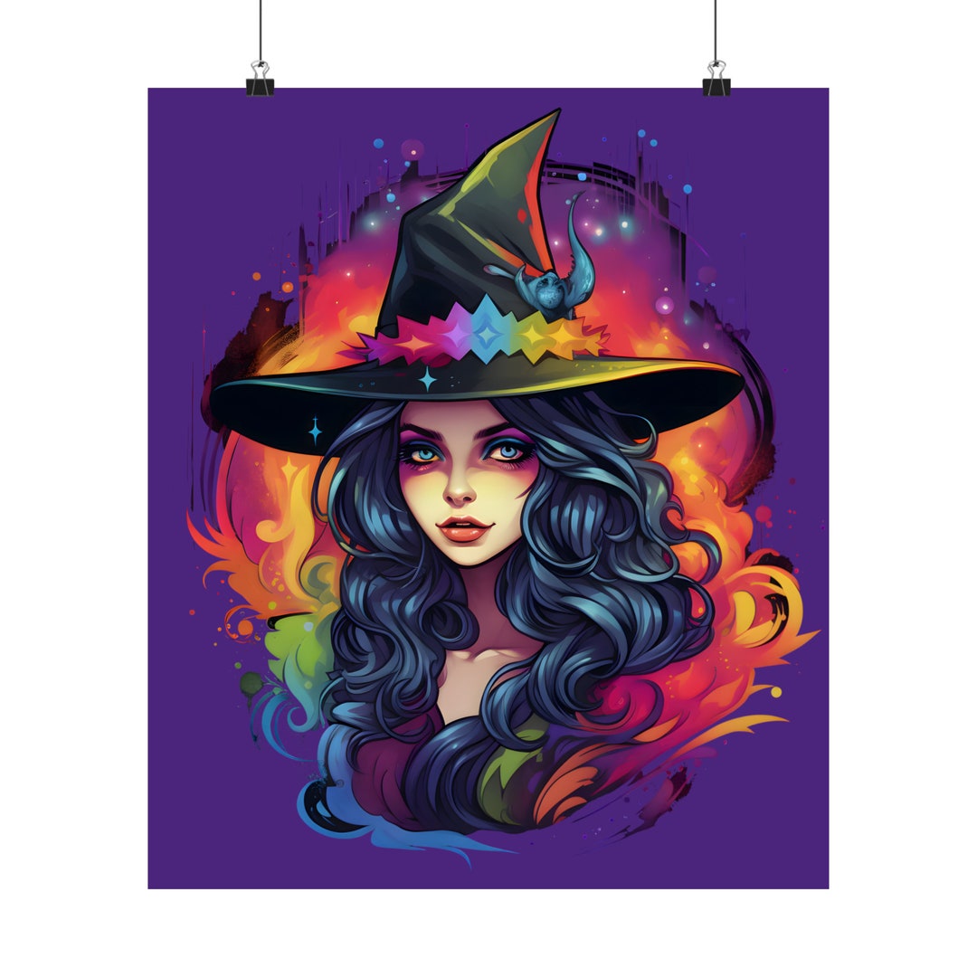 Rainbow Witch Poster Magical LGBTQ Wall Art Gift for Witches - Etsy